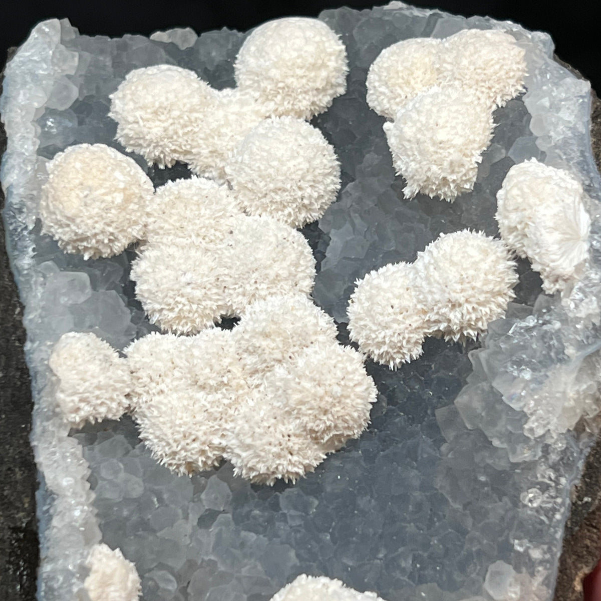 Mordenite Snowball Like Crystals Blue-Gray Quartz CrystalRockology ...